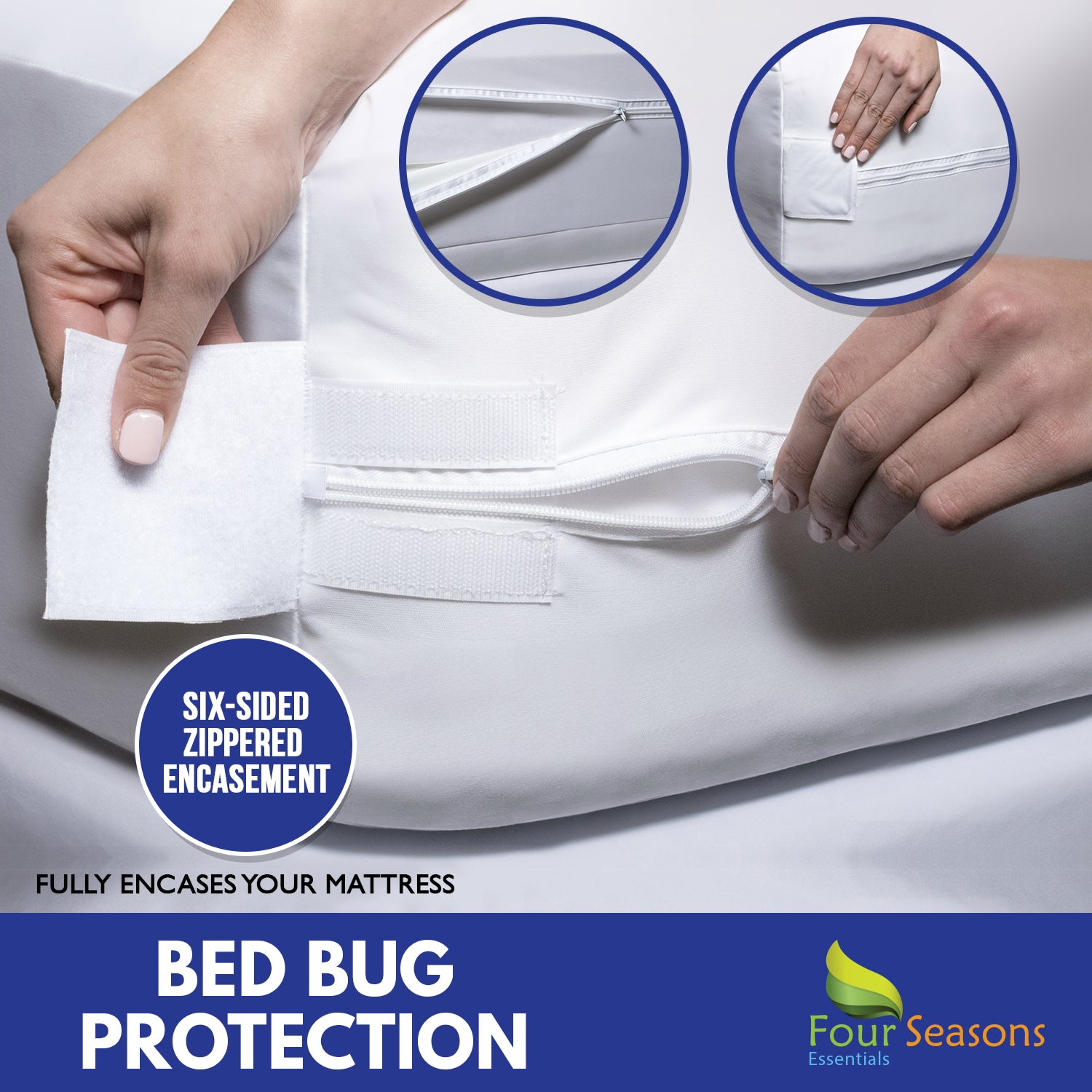 Mattress or Box Spring Protector (8"-11" Depth) - Zippered Waterproof ...